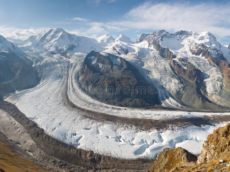 Gorner Glacier (Gornergletscher), Switzerland Stock Image - Image of ...