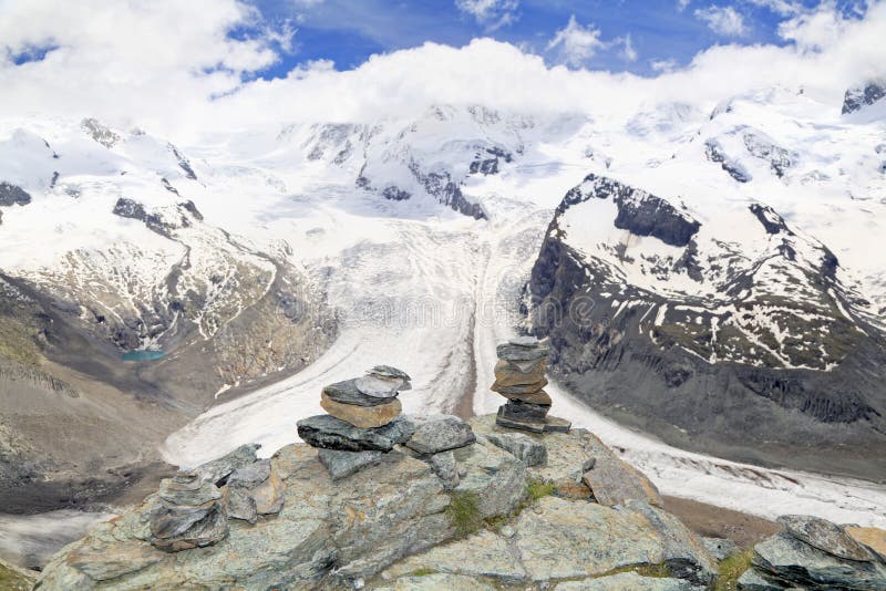 The Gorner Glacier (Gornergletscher), Switzerland, Alps Stock Image ...