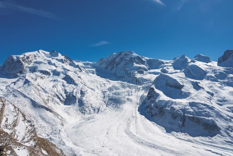 The Gorner Glacier- Gornergletscher in Switzerland Stock Image - Image ...