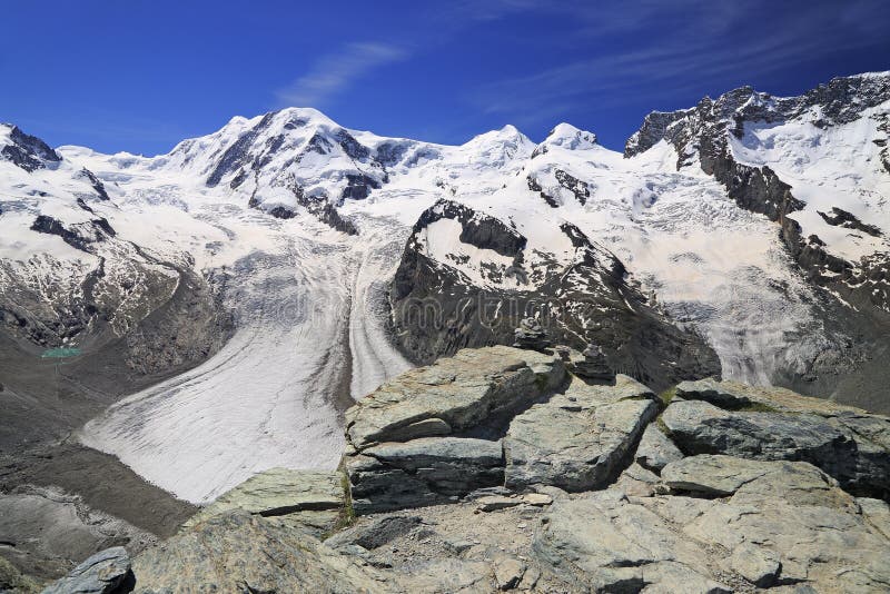The Gorner Glacier (Gornergletscher) in Switzerland Stock Image - Image ...