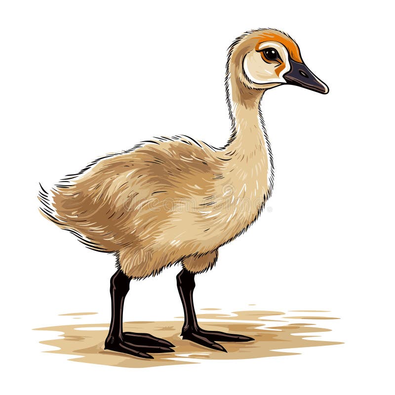 Gosling Hand-drawn Illustration. Gosling. Vector Doodle Style Cartoon ...