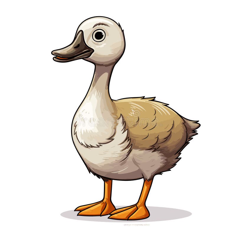 Gosling Hand-drawn Illustration. Gosling. Vector Doodle Style Cartoon ...