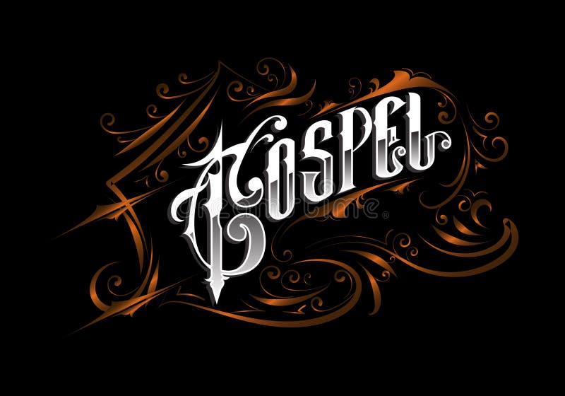 GOSPEL Lettering Custom Template Design Stock Vector - Illustration of ...