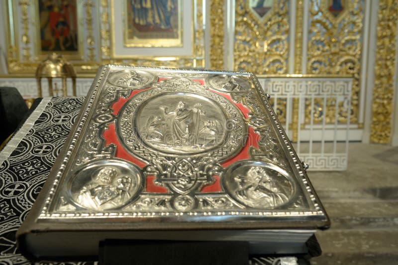 Gospel in the Silver Setting. Stock Photo - Image of decor, belief: 9077908