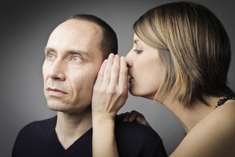 Man Telling a Secret To an Other One Stock Photo - Image of wall ...