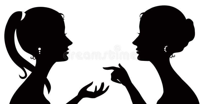 Gossip silhouette stock vector. Illustration of discuss - 26147964