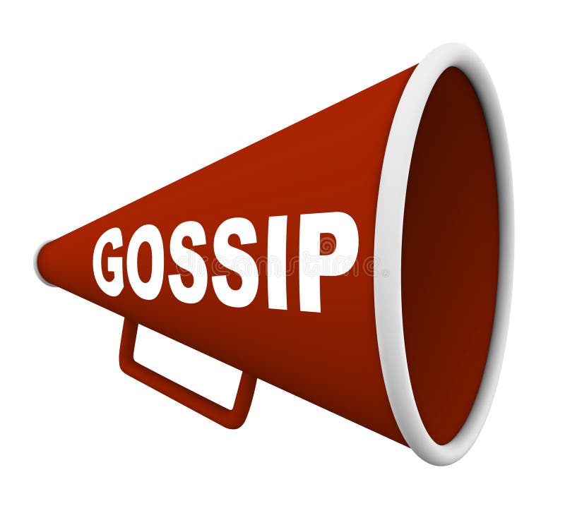 Gossip - Word on Bullhorn stock illustration. Illustration of shout ...