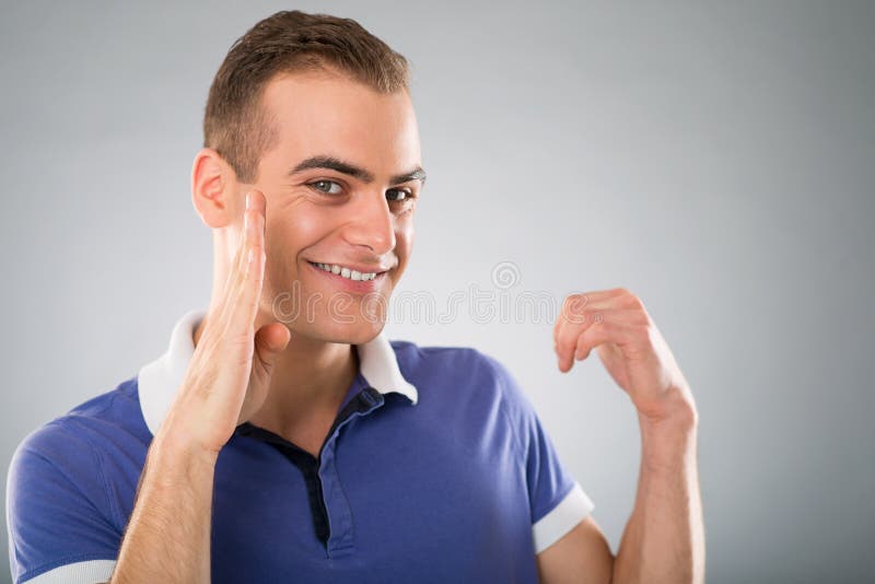 Gossiping man stock image. Image of handsome, copyspace - 37041913