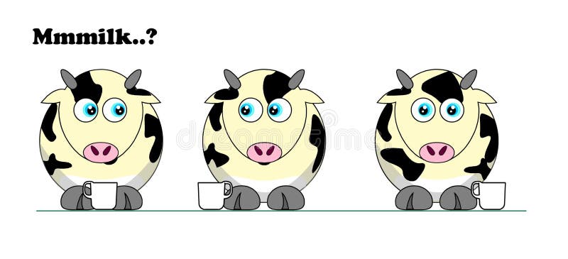 Do You Have Milk ? the Coffee Cows Stock Illustration - Illustration of ...