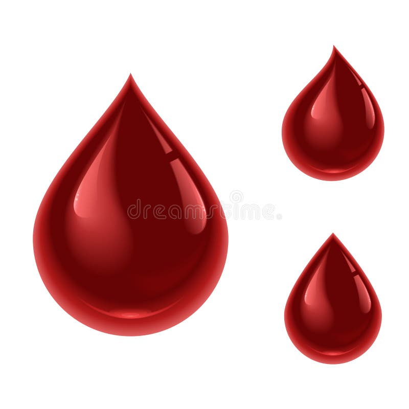 Carácter De Dibujo Animado Con Gota De Sangre Roja Ilustración del ...