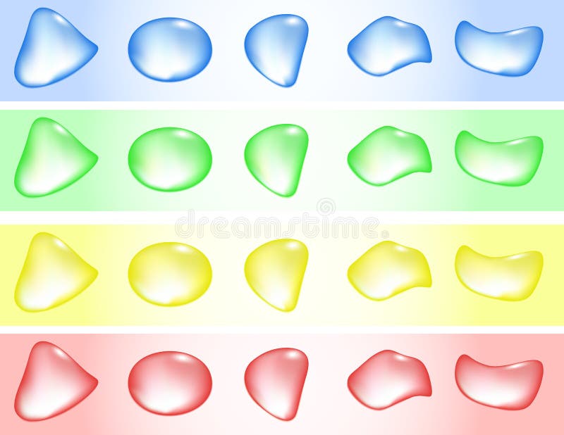 Gotas coloridas del agua ilustración del vector. Ilustración de ...