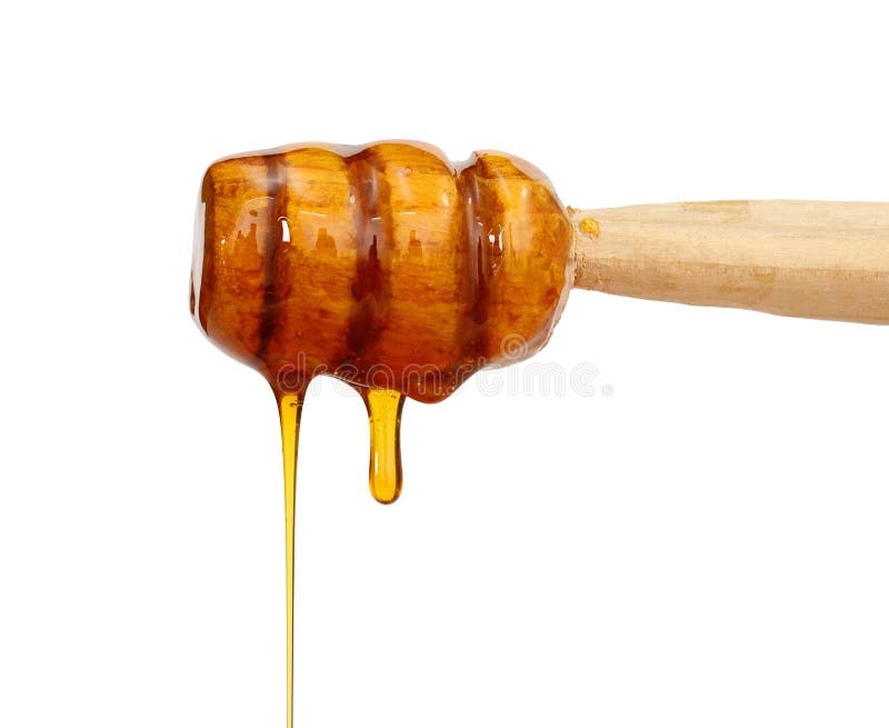 Gotejamento Do Mel Do Dipper Isolado No Fundo Branco Imagem de Stock - Imagem de pele, frutose ...