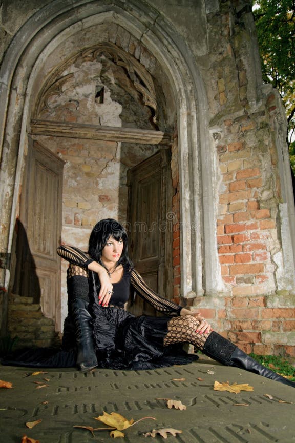 Goth girl stock photo. Image of long, basement, grunge - 3357142