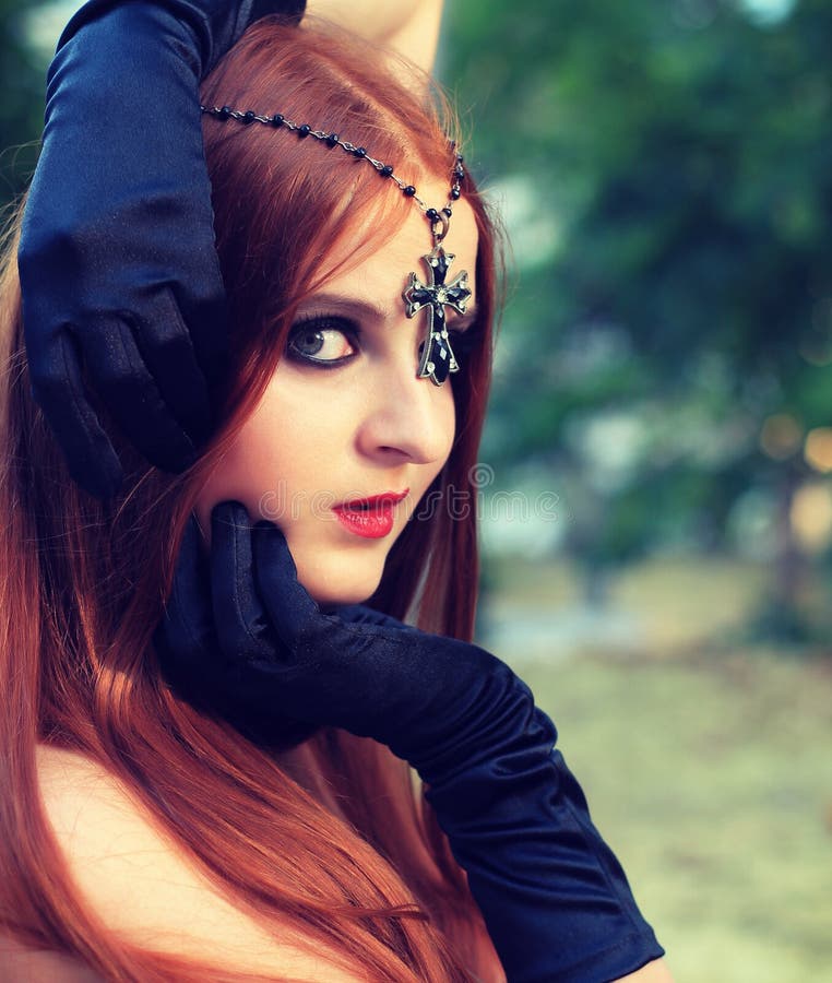 Goth girl stock photo. Image of portrait, gothic, people - 32873436