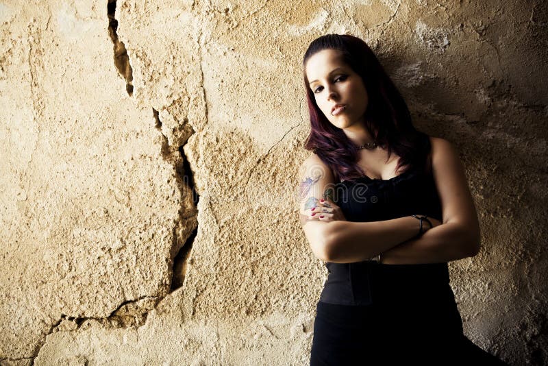 Laying girl on the forest stock photo. Image of black - 12797854