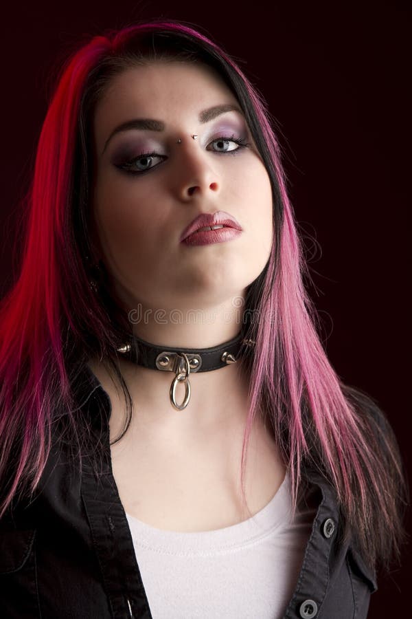 Goth head shot stock photo. Image of jewelry, teen, percing - 14096838