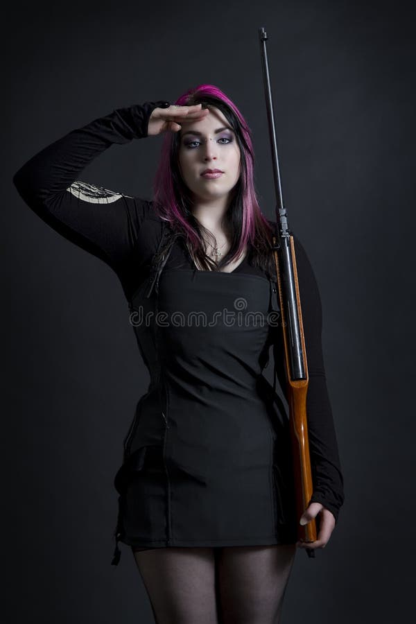 Goth soldier stock image. Image of girl, goth, pink, fashion - 14098353