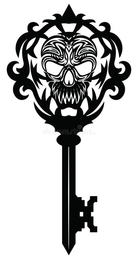 Goth style Skull Key stock vector. Illustration of evil - 249285348