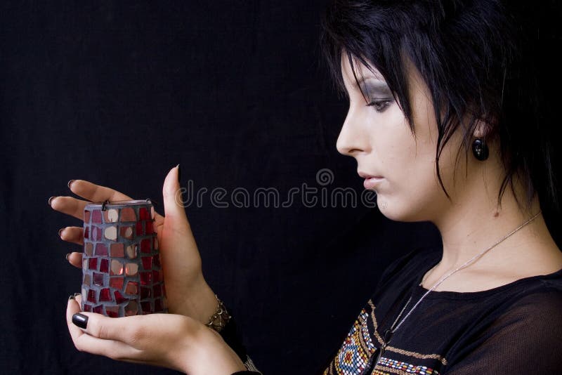 Goth Woman Tongue Piercing stock photo. Image of captivating - 1848786