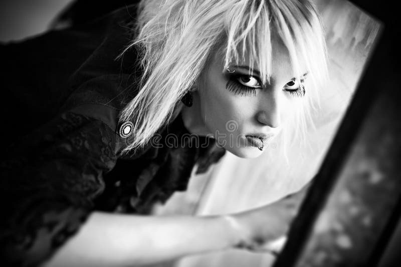 Goth woman portrait stock photo. Image of dark, look - 15059234