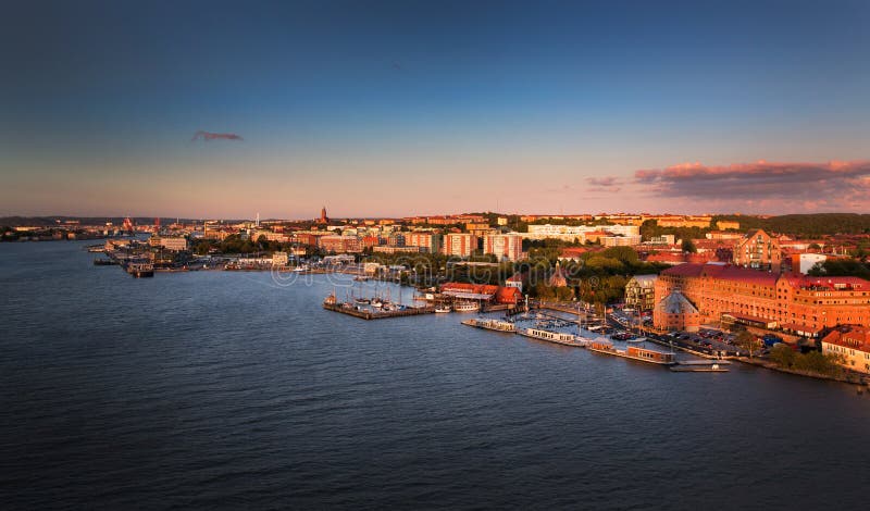 Gothenburg during sunset editorial stock image. Image of majorna ...