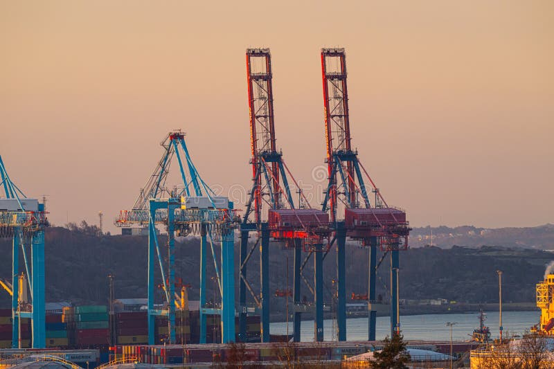 Container Cranes at a Port.. Editorial Stock Image - Image of metal ...