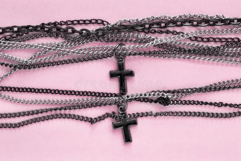 Gothic Accessories on Pink Background Stock Photo - Image of pink ...