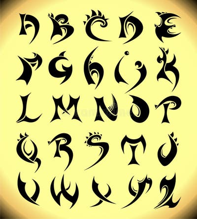 Gothic alphabet stock vector. Illustration of flaming - 28335720
