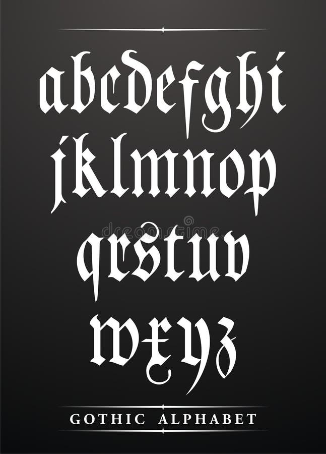 Gothic font alphabet stock illustration. Illustration of letter - 19883636