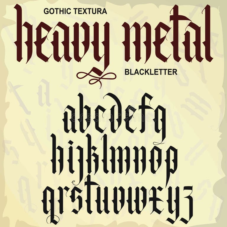 Gothic Alphabet Lowercase Calligraphic Letters. Vector Stock Vector ...