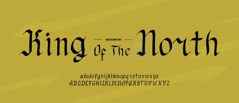 Gothic Alphabet. Medieval Handwritten Typeface in Old Style Made with ...
