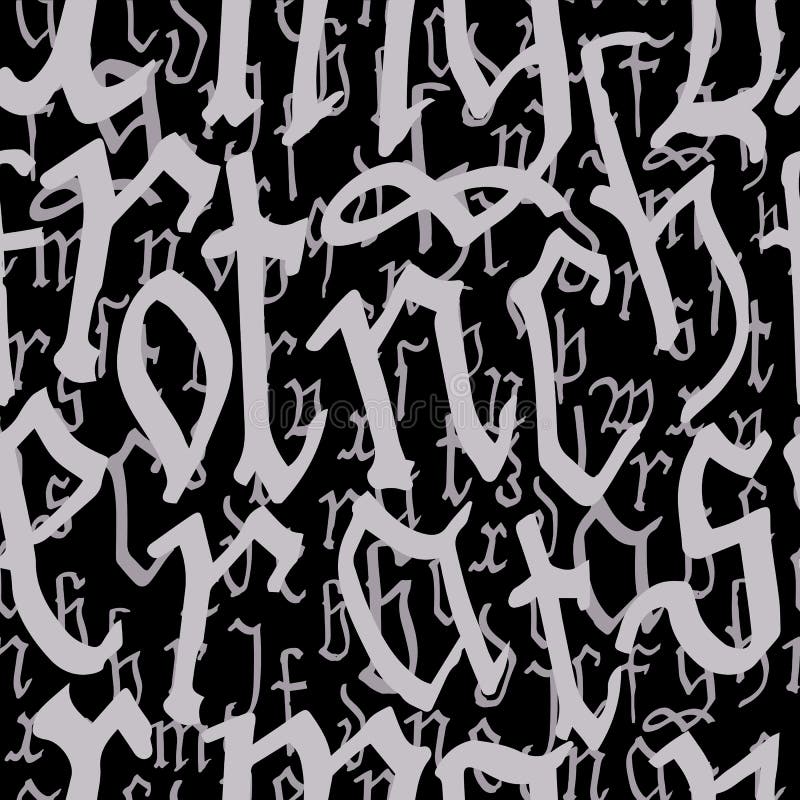 Gothic Alphabet Pattern Seamless, Calligraphy, Lettering. European ...