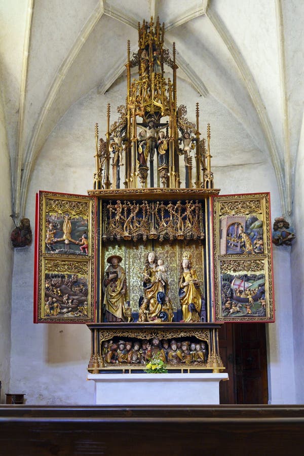 Altar In A Neo Gothic Catolic Church Or Basilica Of The National Vow ...