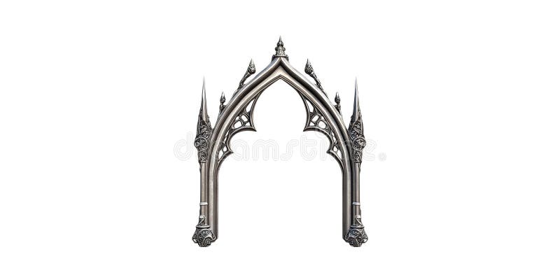 Gothic Arch with Ornate Details Isolated on Transparent Background ...