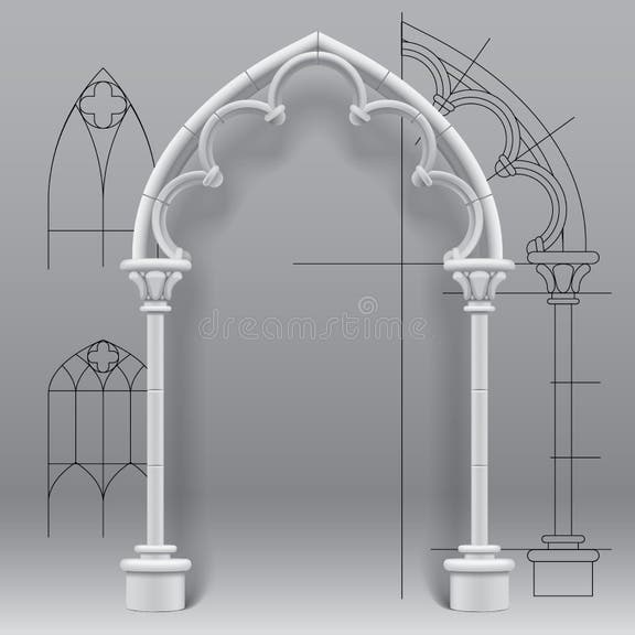Gothic arch stock vector. Illustration of architectural - 41687786