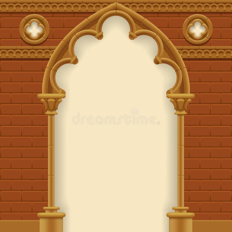 Gothic arch and wall stock vector. Illustration of gothic - 51316614