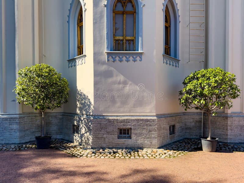 Gothic Arched Windows on a Historic Building Facade in Daylight Stock ...