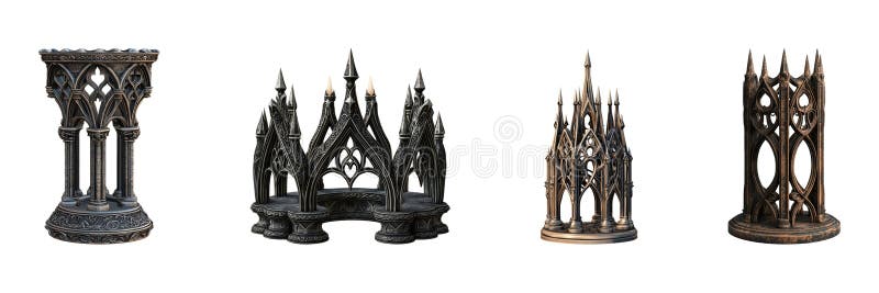 Gothic Architectural Ornament Set. Medieval Design Elements Collection ...
