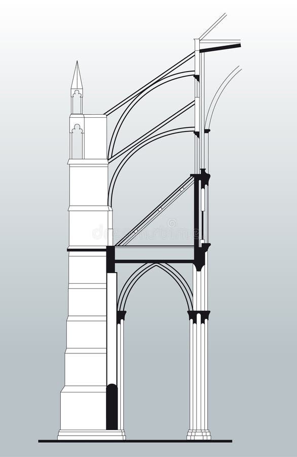 Gothic arch and column stock vector. Illustration of ancient - 8678357