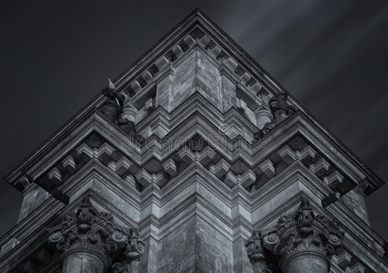 Gothic Architecture in Black and White Stock Image - Image of skies ...