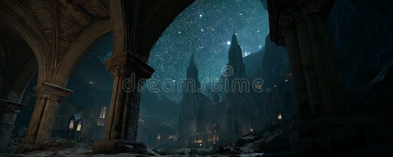Gothic Architecture Dominates this Scene, Featuring Towering Spires and ...