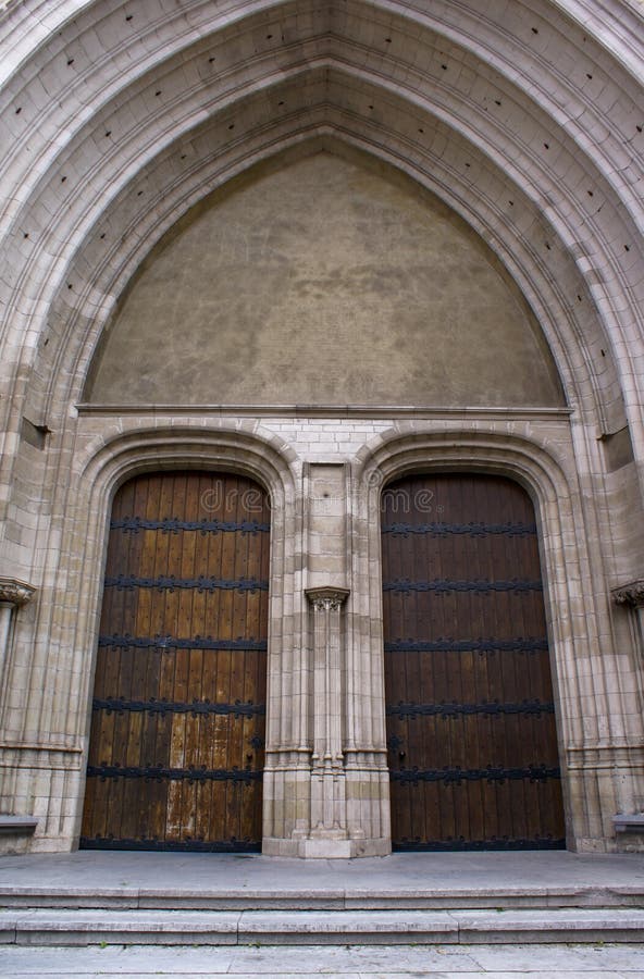 Gothic Architecture - Entrance of Cathedral Stock Photo - Image of ...