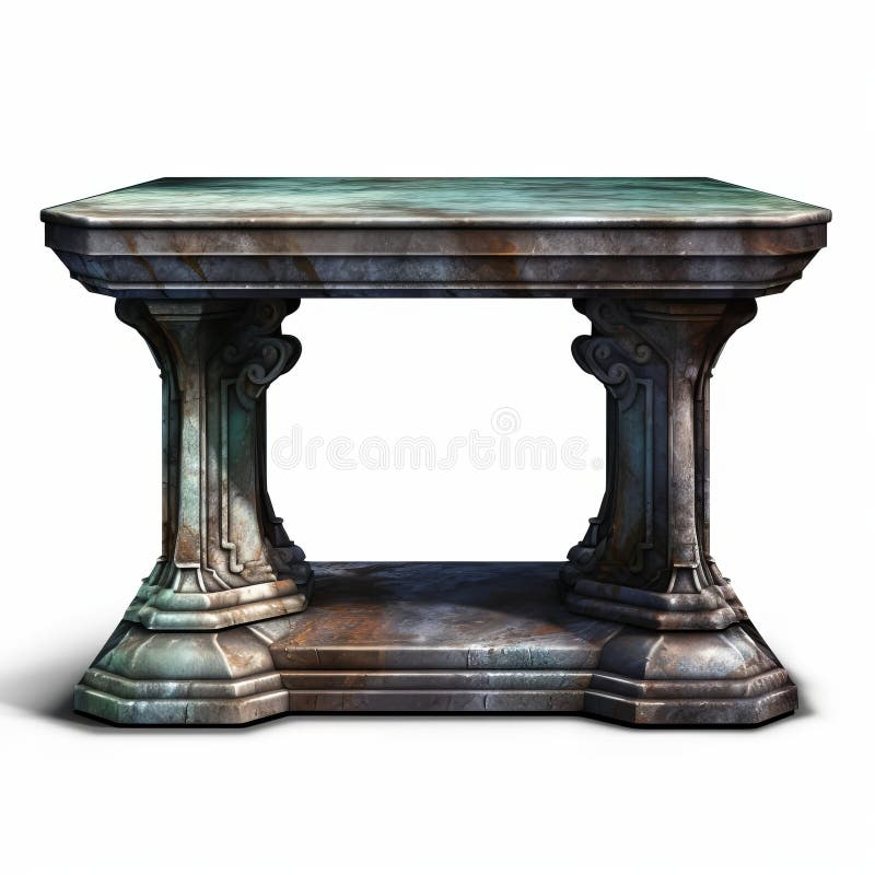 Gothic Architecture Inspired 3d Rendered Antique Marble Table by ...