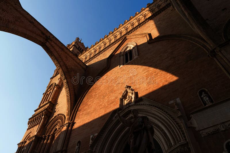 Gothic Architecture of Palermo Cathedral with Dramatic Shadows Stock ...