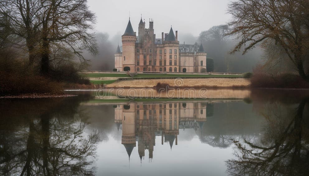 Gothic Architecture Reflects in Tranquil Pond Reflection Generated by ...