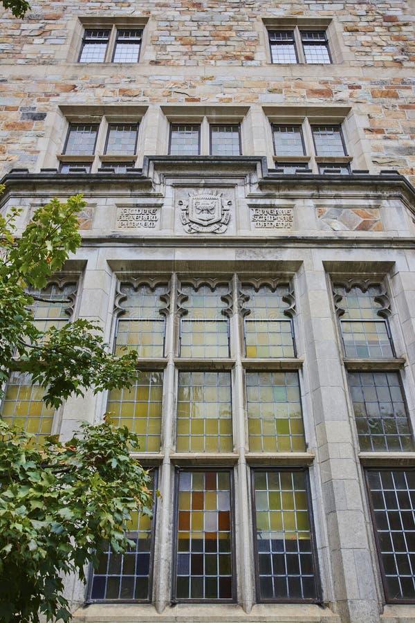 Gothic Architecture at University of Michigan, Low-Angle View Stock ...