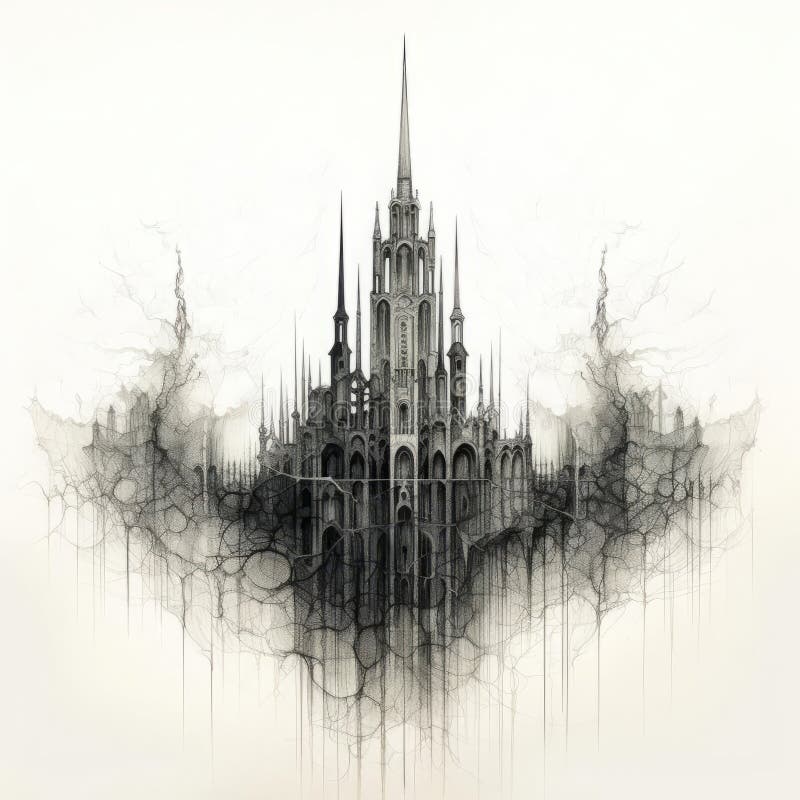 Abstract Gothic Art with Random Pencil Doodle Lines Texture Stock ...