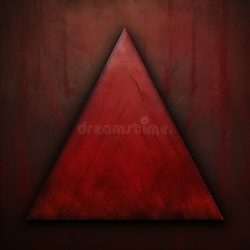 Gothic Atmosphere: Realistic Chiaroscuro Red Triangle on Dirt Wall ...