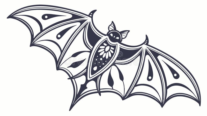 Gothic Bat with Spread Wings Mystical Creature Art, Vector Design ...