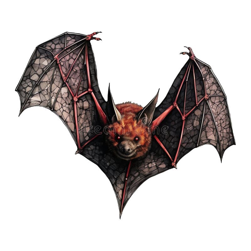Gothic Bat Watercolor Illustration Stock Illustration - Illustration of ...